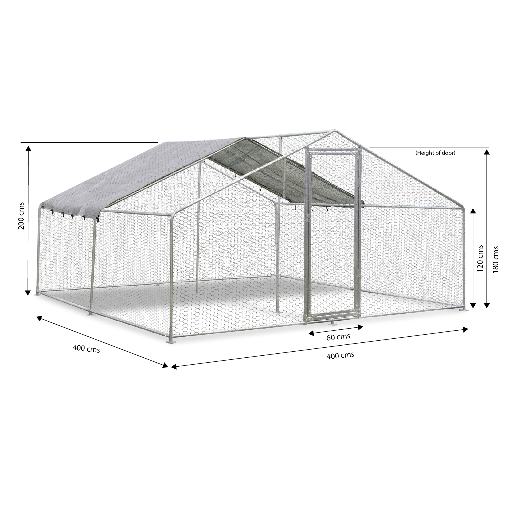 Alphapet® 4M Series 4m x 4m (32mm) Heavy Duty Walk In Galvanised Steel ...