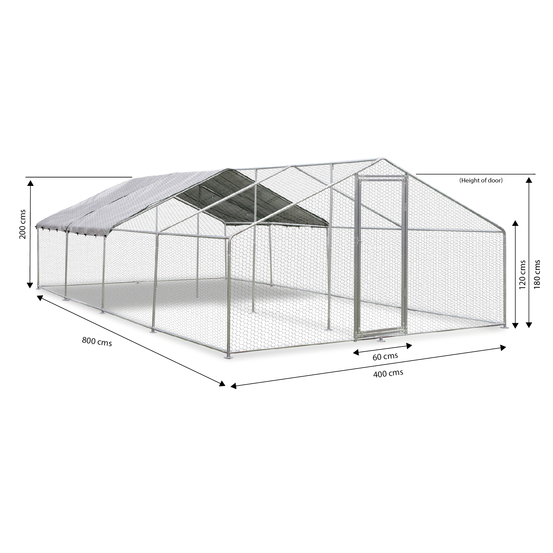 Alphapet® 4M Series 4m x 8m (32mm) Heavy Duty Walk In Galvanised Steel ...