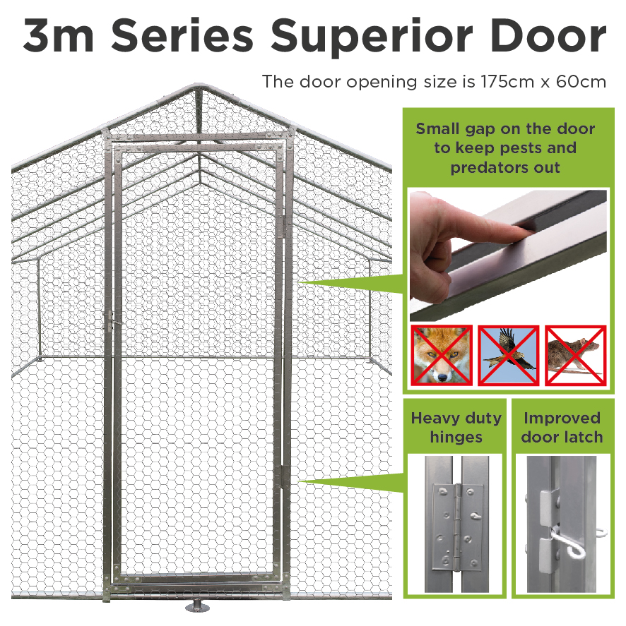 Alphapet® 3m x 2m (25mm) Walk In Galvanised Steel Chicken Run Coop ...